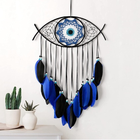 Accents | Evil Eye Dream Catcherblue Black Dream Catcher Handmade ...